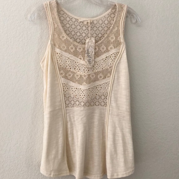 Mystree | Tops | Peplum Tank With Crochet Details | Poshmark